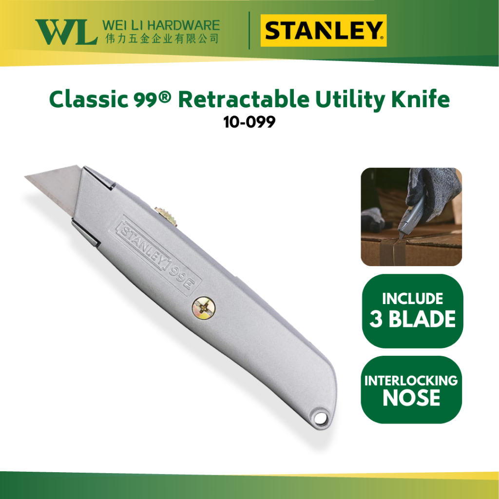 STANLEY 6" Classic 99® Retractable Utility Knife Heavy Duty 10-099 ...
