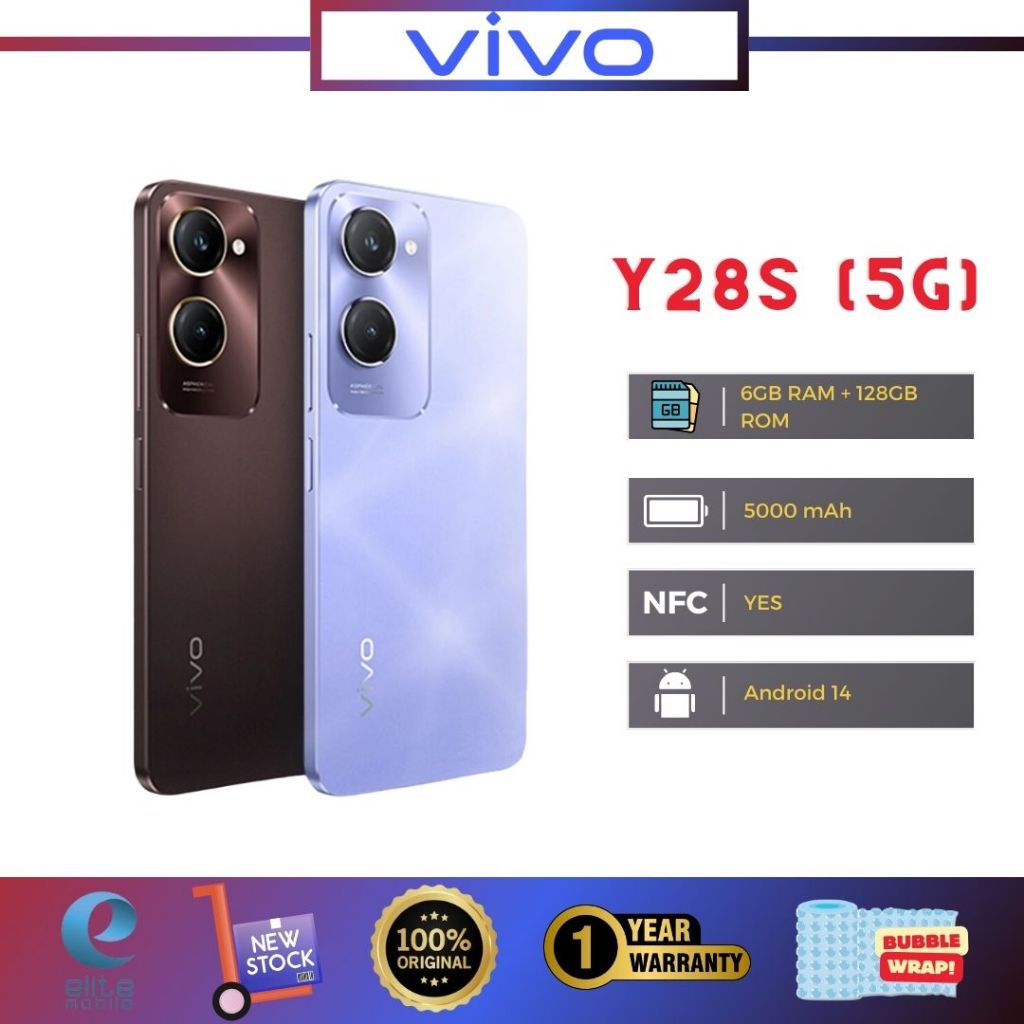 Vivo Y28S 5G [6GB RAM + 128GB ROM] Dimensity 6300 Processor l 50 MP HD ...