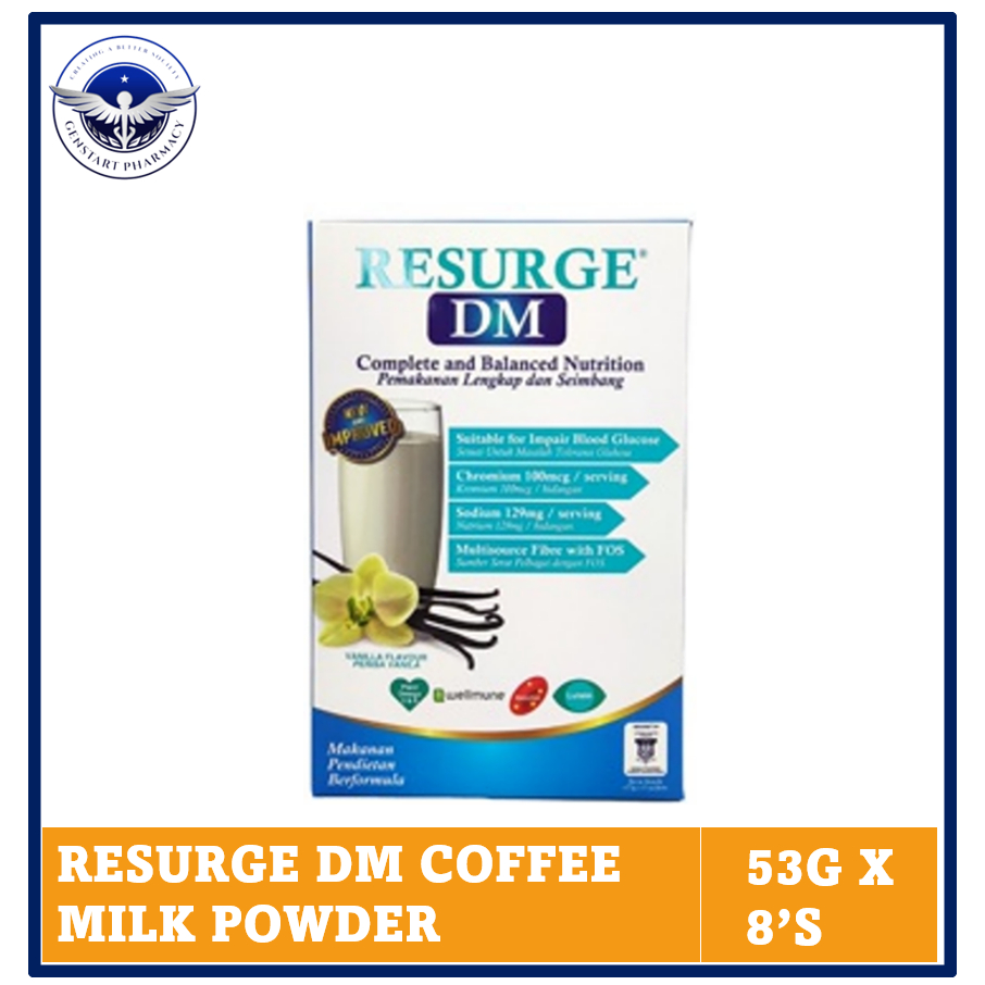 RESURGE DM VANILLA MILK POWDER WITH CHROMIUM & INOSITOL (53G X 8'S ...