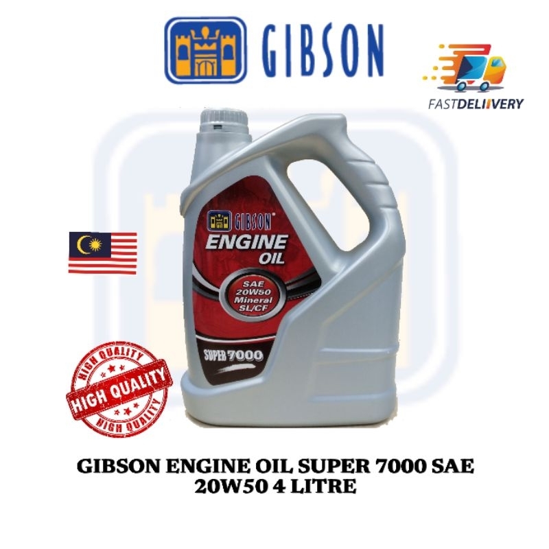 GIBSON ENGINE OIL SUPER 7000 SAE 20W50 4 LITRE / Minyak Enjin Kereta ...