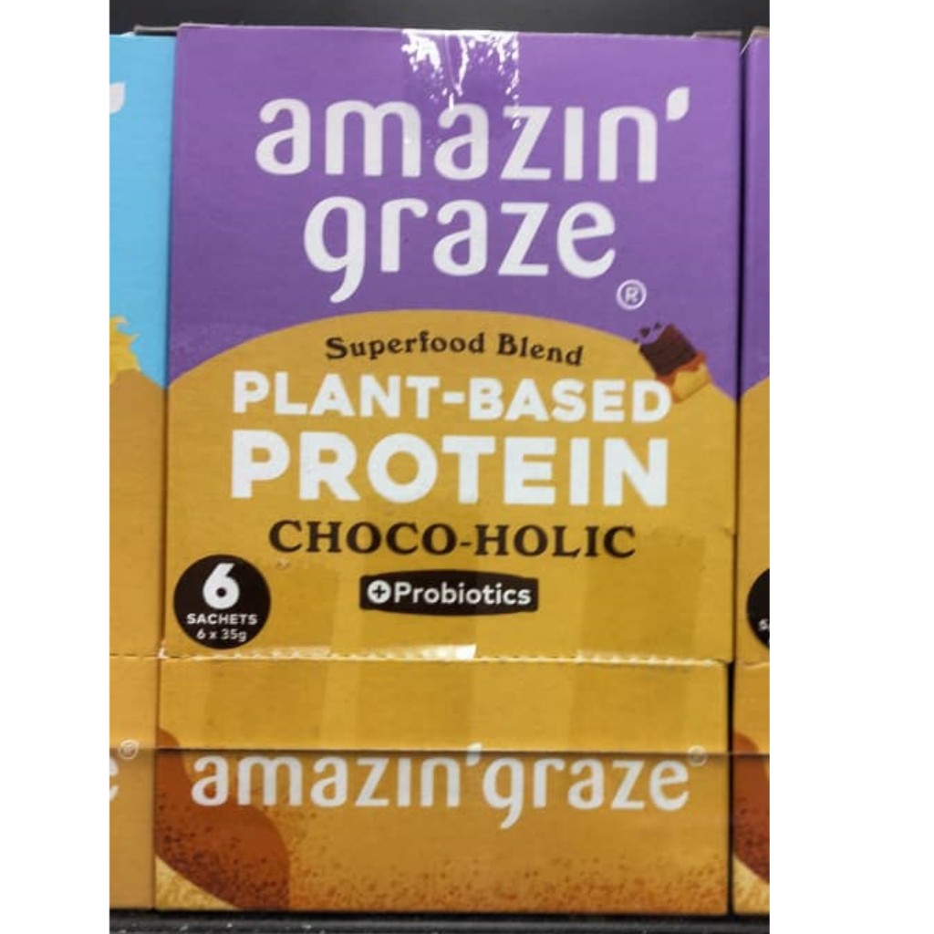 Amazin' Graze Choco-Holic Plant Based Protein Blend. 6 Sachets x 35g ...