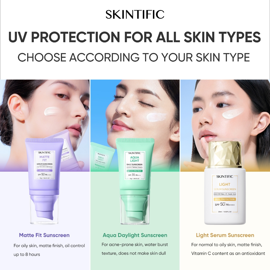 SKINTIFIC Sunscreen Series Matte finish Serum/Spray/Cream no sticky ...