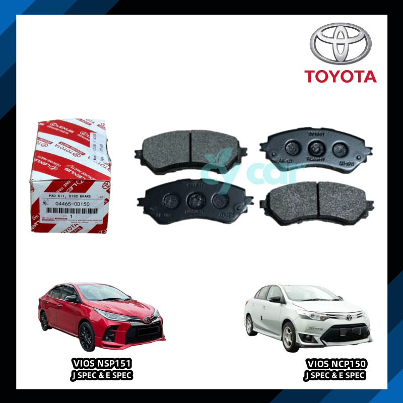 100% ORIGINAL TOYOTA VIOS NCP150 NSP151 J SPEC & E SPEC DISC BRAKE PAD ...