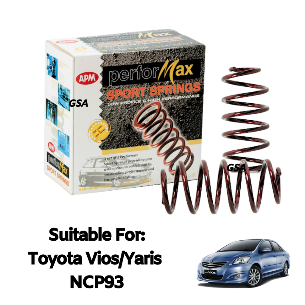 APM Performax Toyota Vios & Yaris NCP93 Lowered Sport Spring Set ( 4 ...