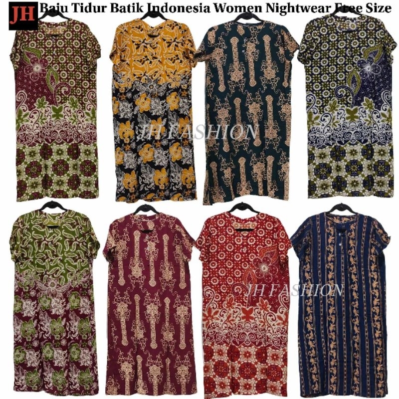 🔥READY STOCK 🔥BAJU TIDUR BATIK INDONESIA WOMEN NIGHTWEAR FREE SIZE ...