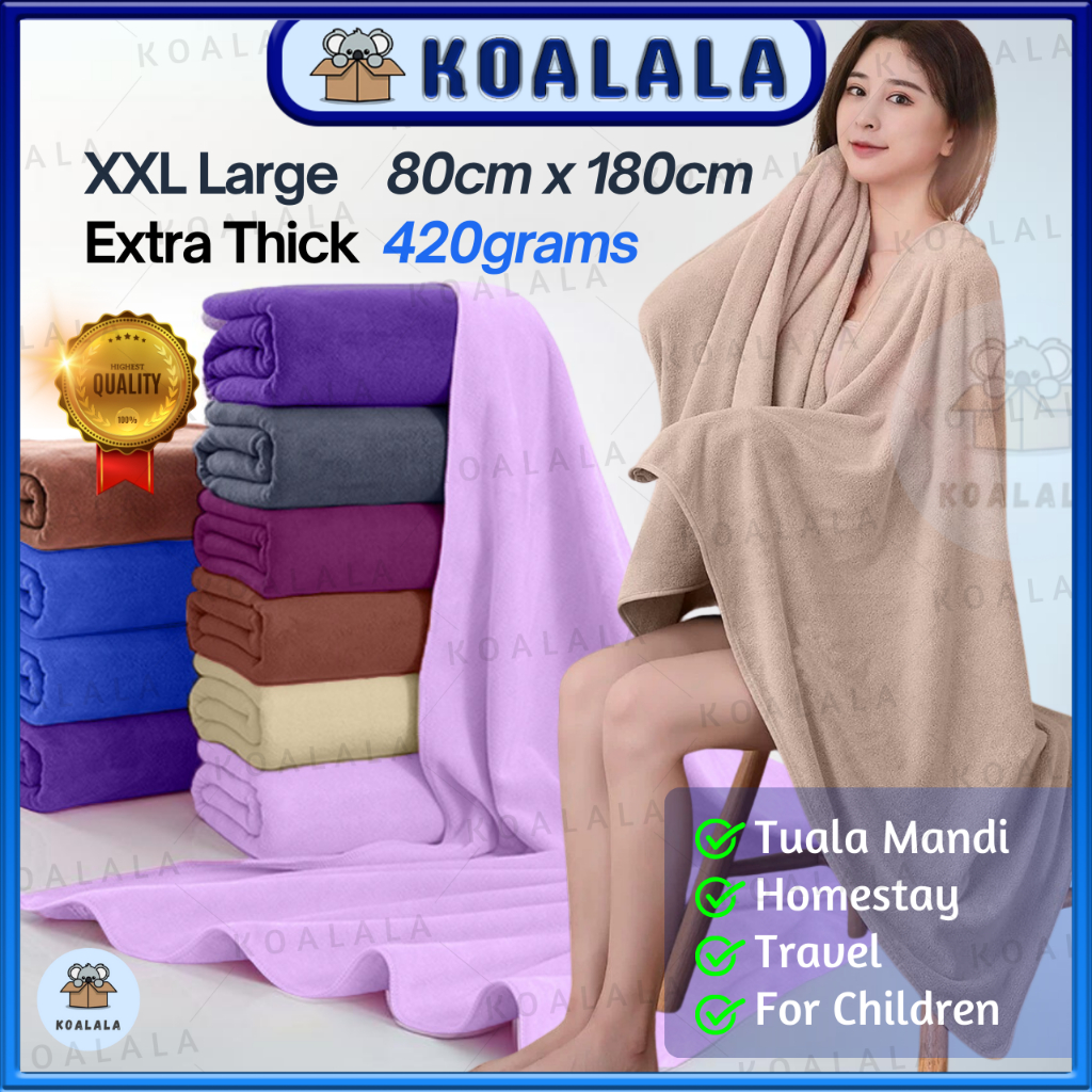 Bath Towel Tuala Mandi Dewasa Serap Air Microfiber Tuala Mandi Baby ...