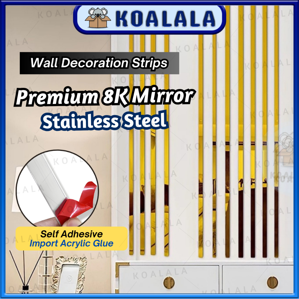 5 Meter Premium 8K Stainless Steel Decoration Strips Wall Sticker Gold ...
