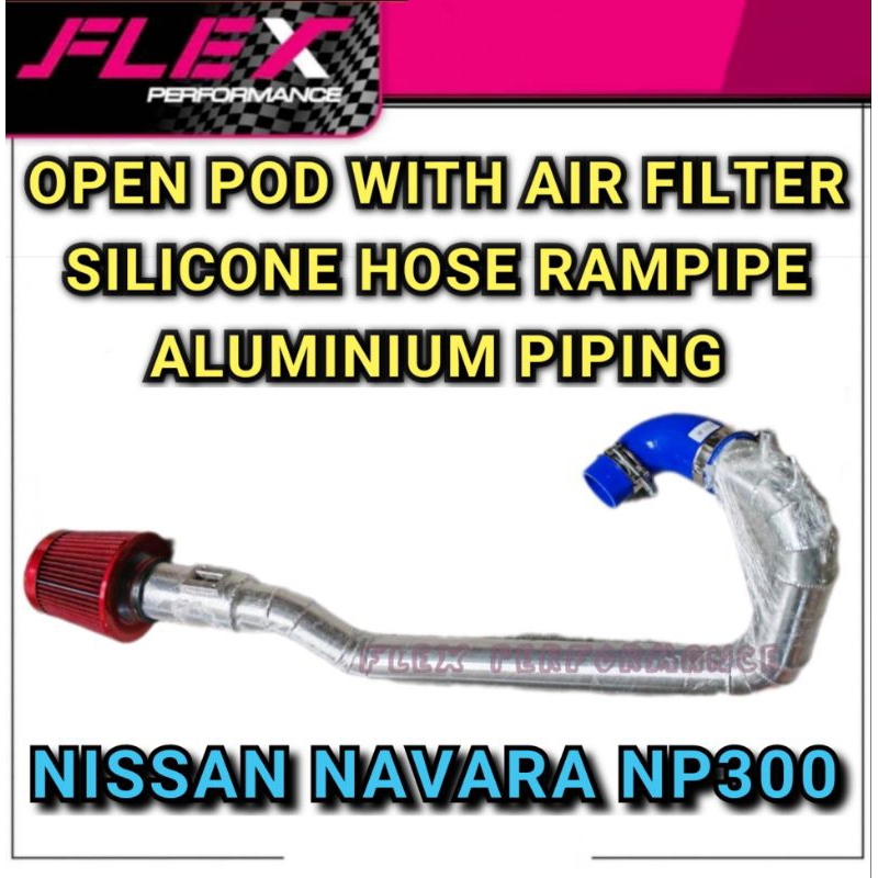 NISSAN NAVARA NP300 OPEN POD WITH AIR FILTER SILICONE HOSE RAMPIPE ...