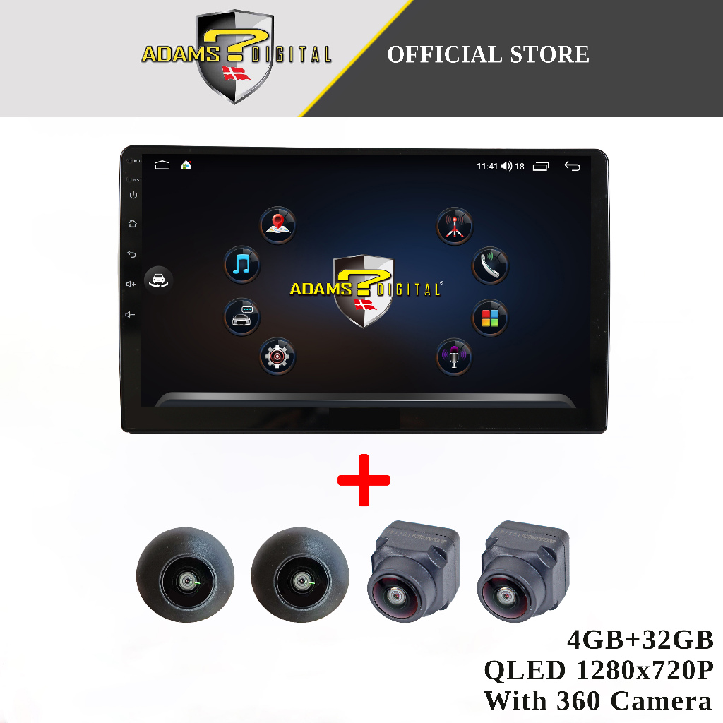 Adams Digital QLED 9"/10" Android Player 360 Camera 4gb ram +32gb DSP ...