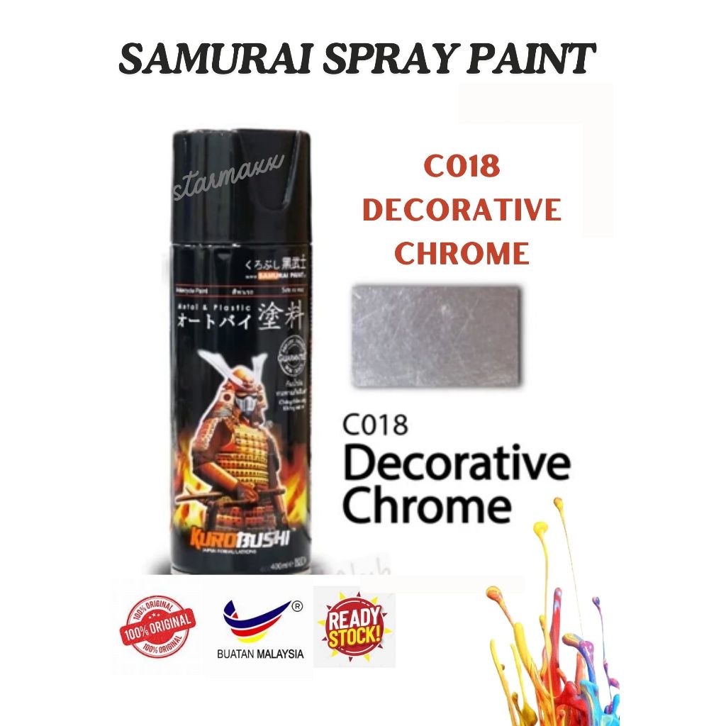[SAMURAI] SPRAY PAINT C018 Decorative Chrome | Shopee Malaysia