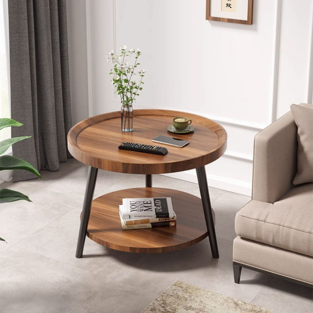 Small Apartment Nordic Minimalism Balcony round Tea Table Living Room ...