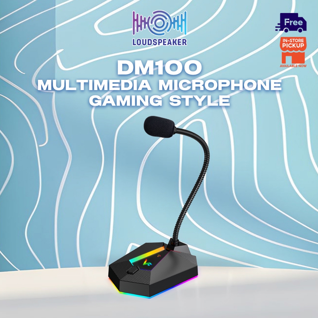 Vinnfier DM100 Multimedia Microphone Suitable Online Singing Whatsapp WeChat Skype Social Media ...