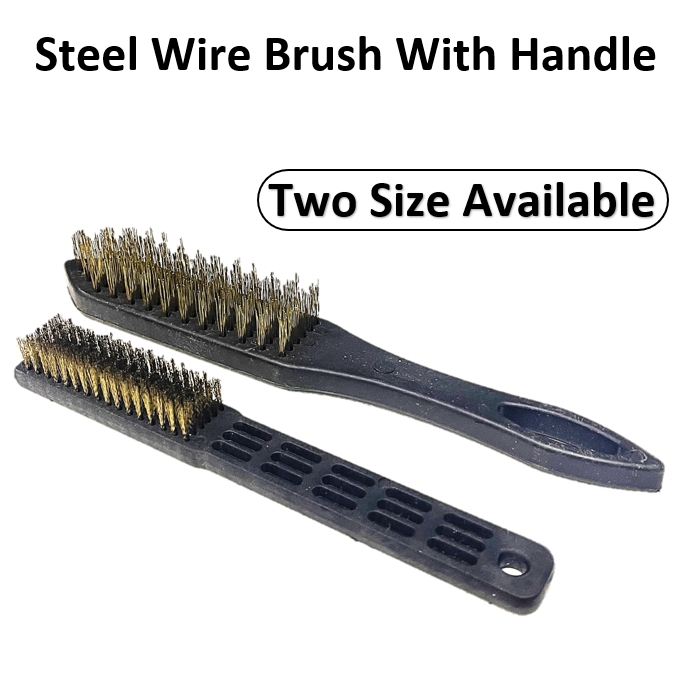 Steel Wire Hand Brush PVC Plastic Handle / Berus Besi 塑胶柄铜丝刷 | Shopee ...