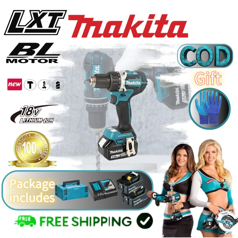 MAKITA DDF484 18V Brushless Electric Impact Drill Cordless Electric ...