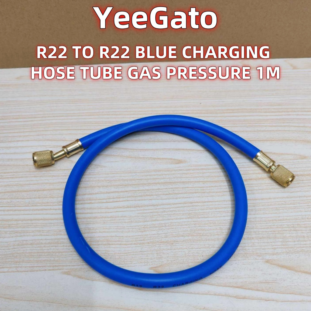 [ R22 to R22 / R134a ] (1M) BLUE CHARGING HOSE TUBE (1/4") 2hun CHECK ...