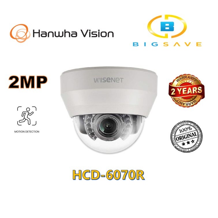 SAMSUNG HANWHA VISION 2MP HCD-6070R ANALOG HD IR DOME CAMERA | Shopee ...