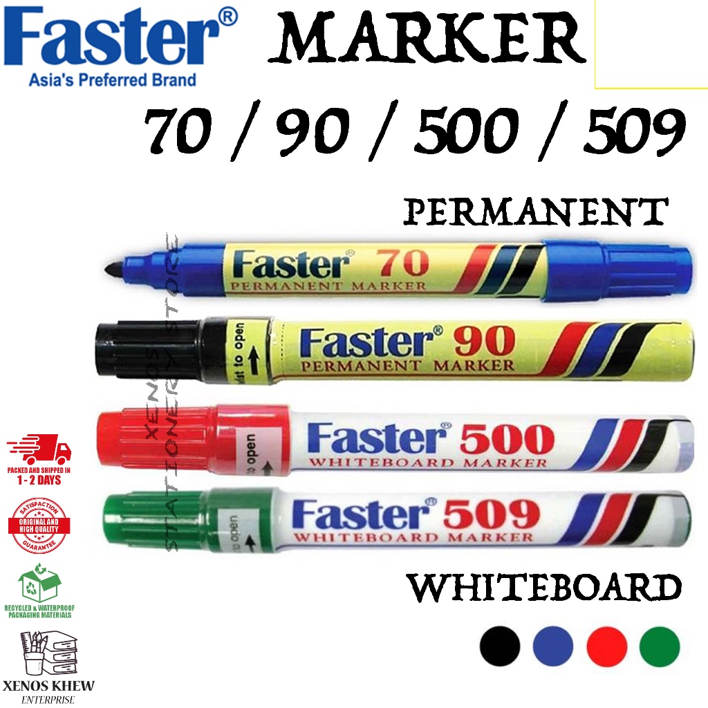 FASTER PERMANENT MARKER / FASTER WHITEBOARD MARKER / FASTER 70 / FASTER ...