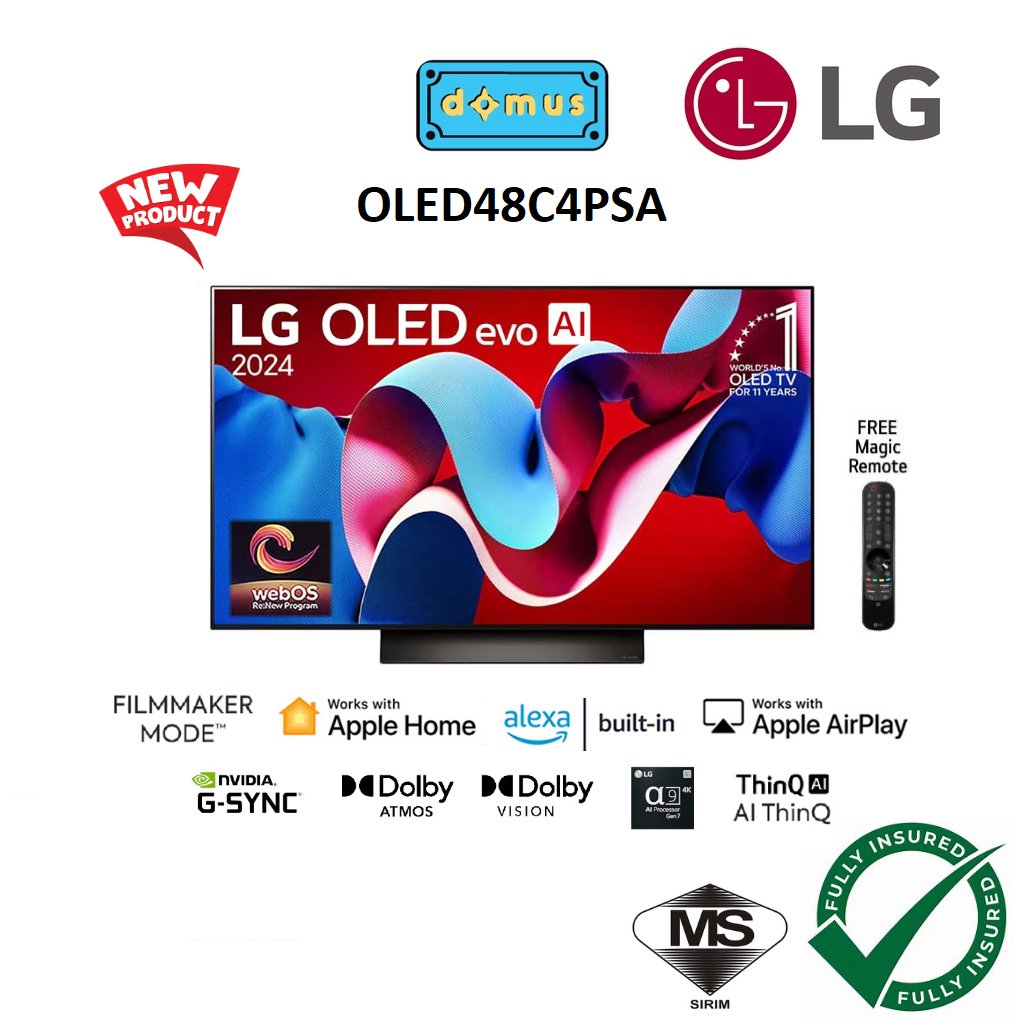 2024 LG OLED evo AI TV C4 48 Inch 120Hz Native Gaming TV Dolby Vision ...