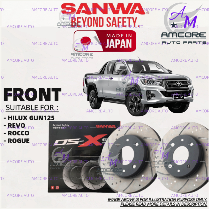 TOYOTA HILUX GUN125 REVO / ROCCO / ROGUE - SANWA BRAKE DISC ROTOR ...