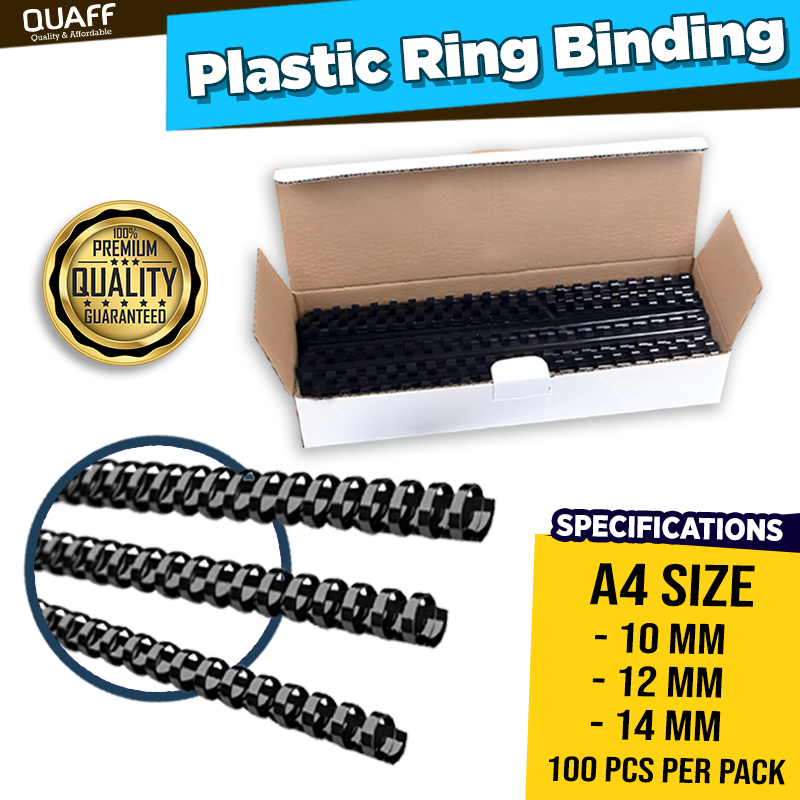 24 Rings Plastic Ring Binding Black A4 Size 100PCS/Box 10mm 12mm 14mm ...