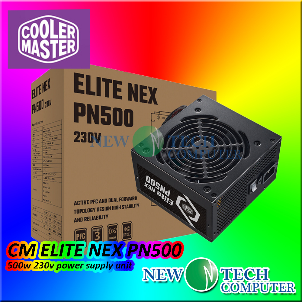 COOLER MASTER ELITE NEX PN500 (non-modular) 500Watt 500w Active PFC ATX power supply unit DIY PC ...