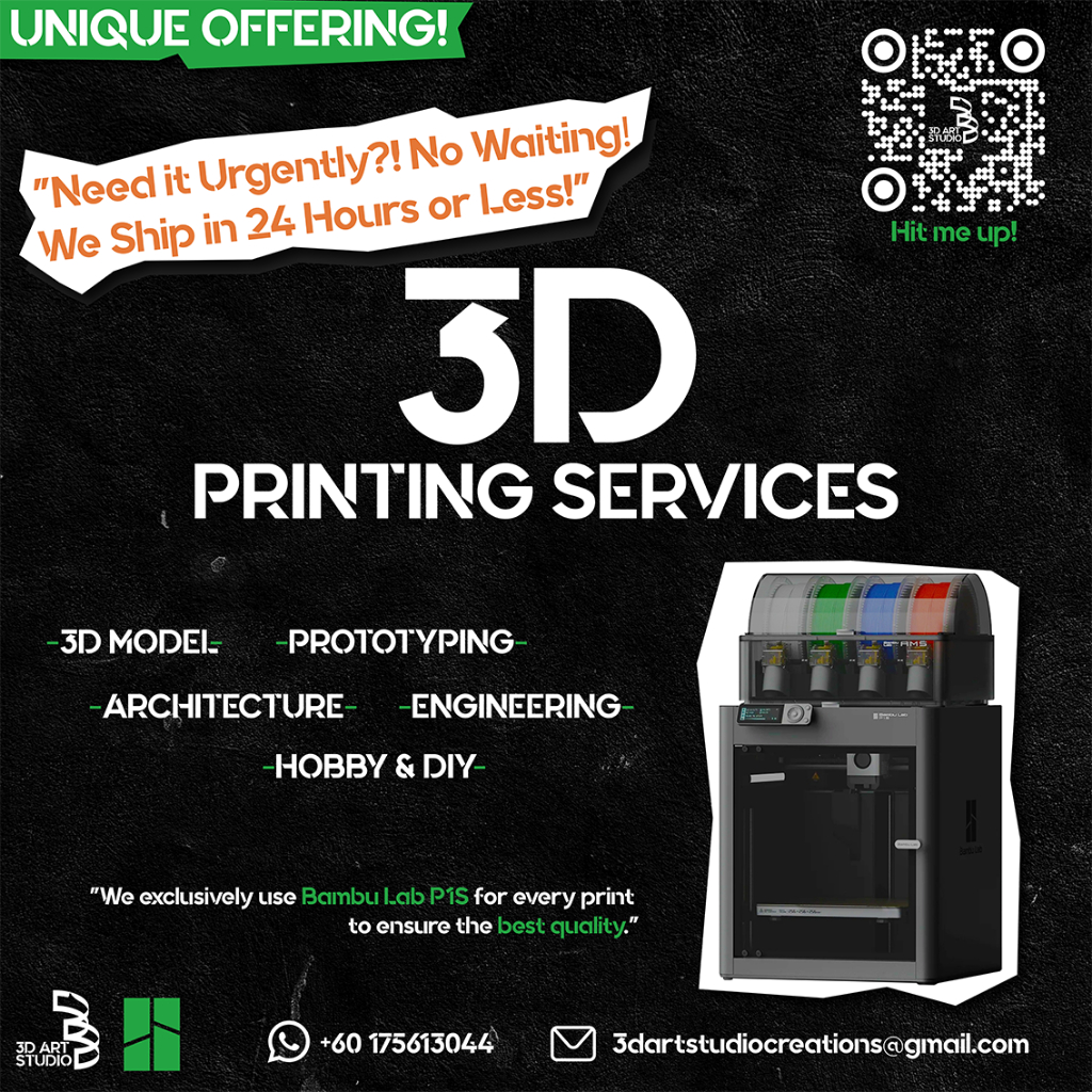 3D Art Studio [3D Printing Service] FDM PLA Resin [Bambu Lab] | Shopee ...
