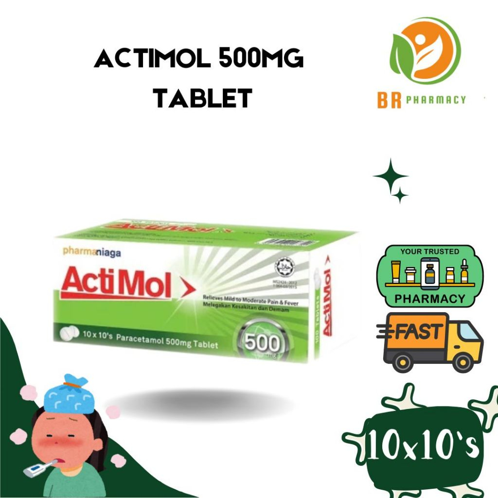 ACTIMOL 500 MG (PARACETAMOL 500 MG)10X10S Relieves Fever And Headache ...