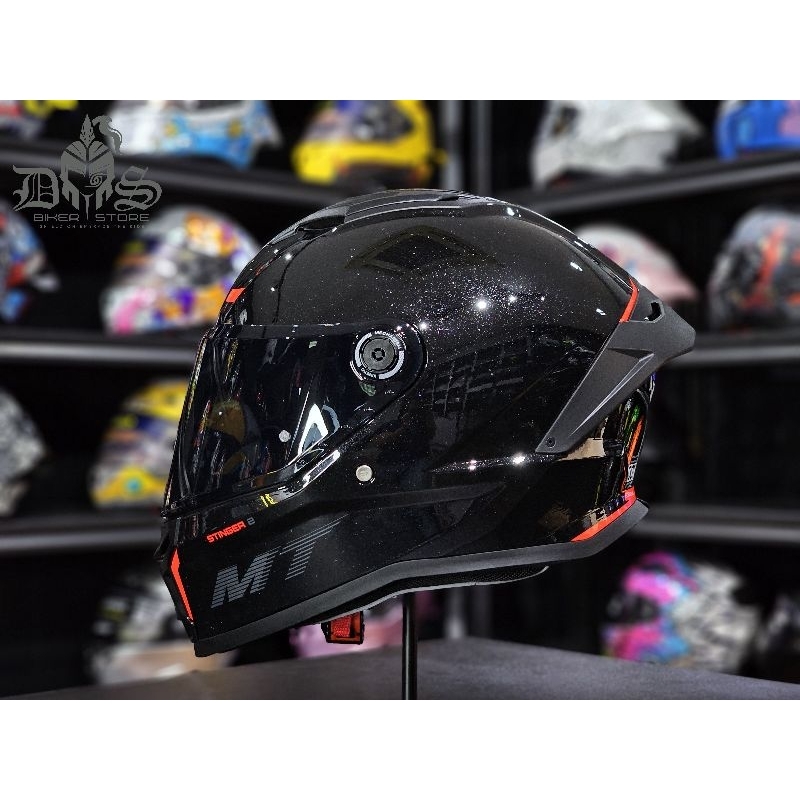 Original MT Stinger 2 Glass Black Full Face Helmet | Shopee Malaysia