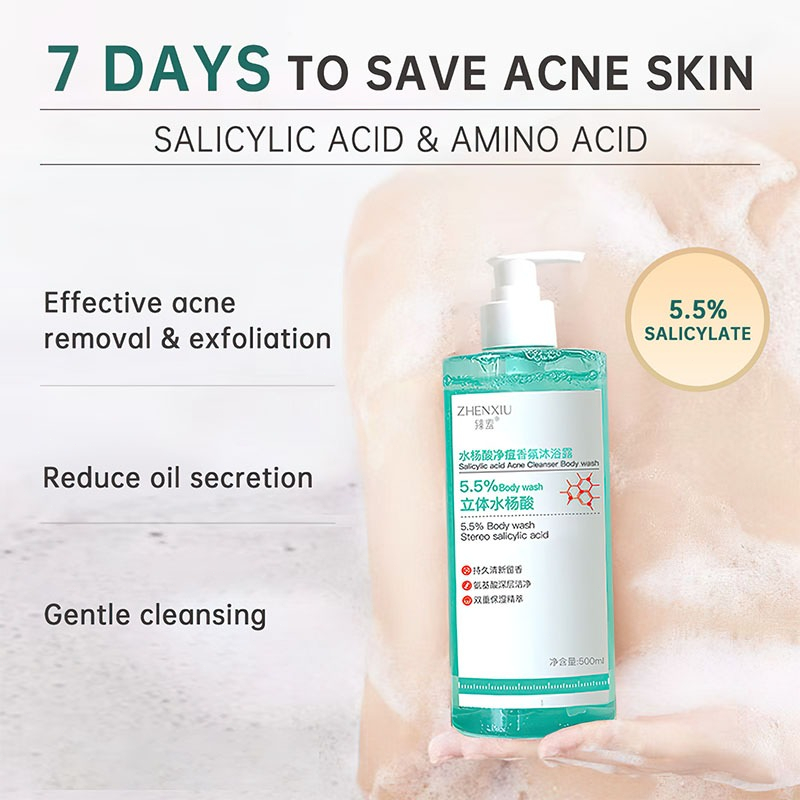 WAKUP Salicylic Acid Body Wash [Acne & Exfoliation] Long-Lasting ...