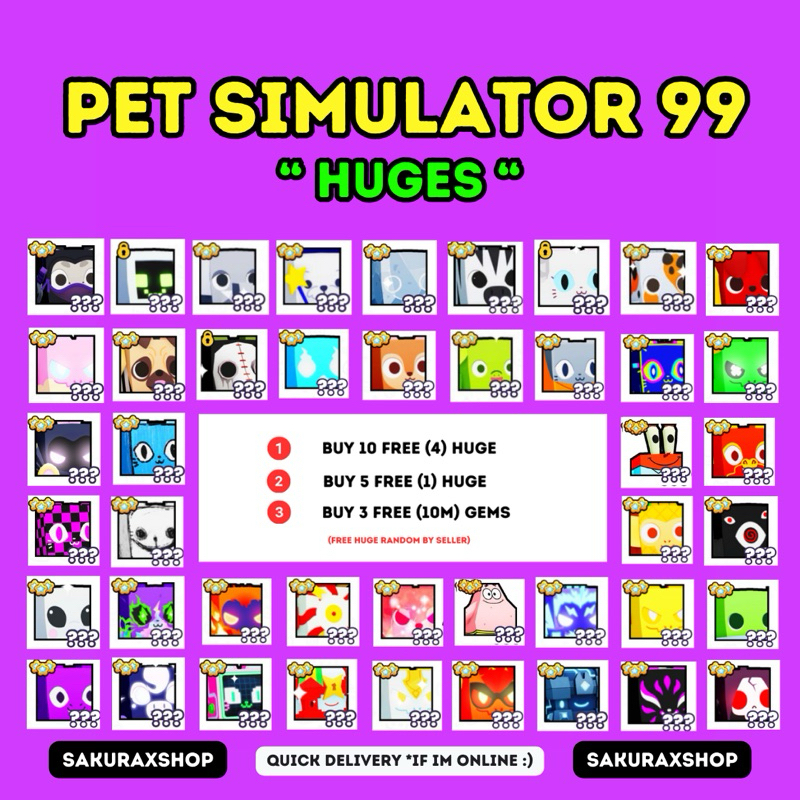 PS99 NORMAL HUGE PETS PC Game BigGames | Shopee Malaysia