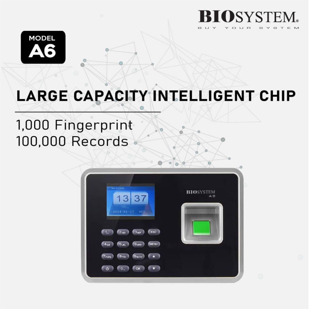 BIOSYSTEM HR ATTENDANCE SYSTEM FINGERPRINT A6 (Fingerprint Time Attentance Machine, Time ...
