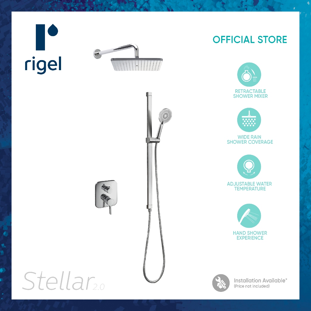 [Pre-Order]RIGEL Chrome Concealed Rain shower system Stellar 2.0 ...