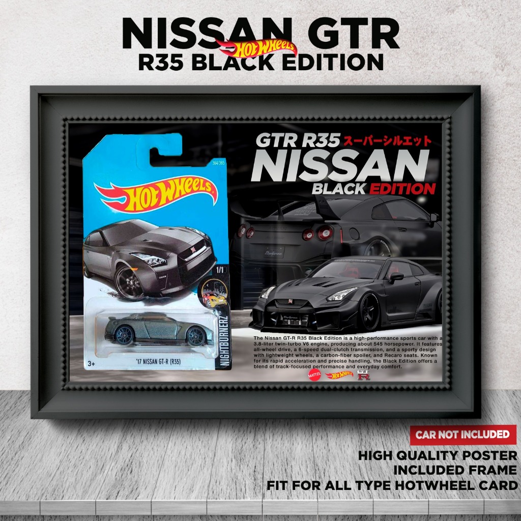 Frame Hotwheels Nissan GTR R35 Black Edition Poster | Shopee Malaysia