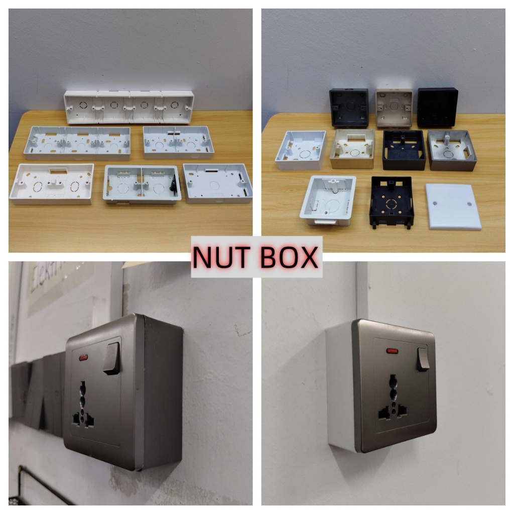 NUT BOX PVC SURFACE TYPES COVER FOR PLUG / SWITCH SOCKET BASE BOX ...