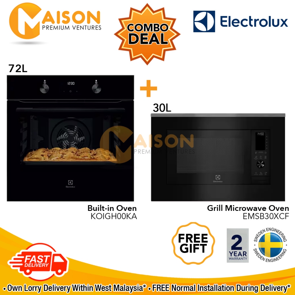 [Combo] Electrolux Built in Oven 72L KOIGH00KA + Electrolux Built-in ...