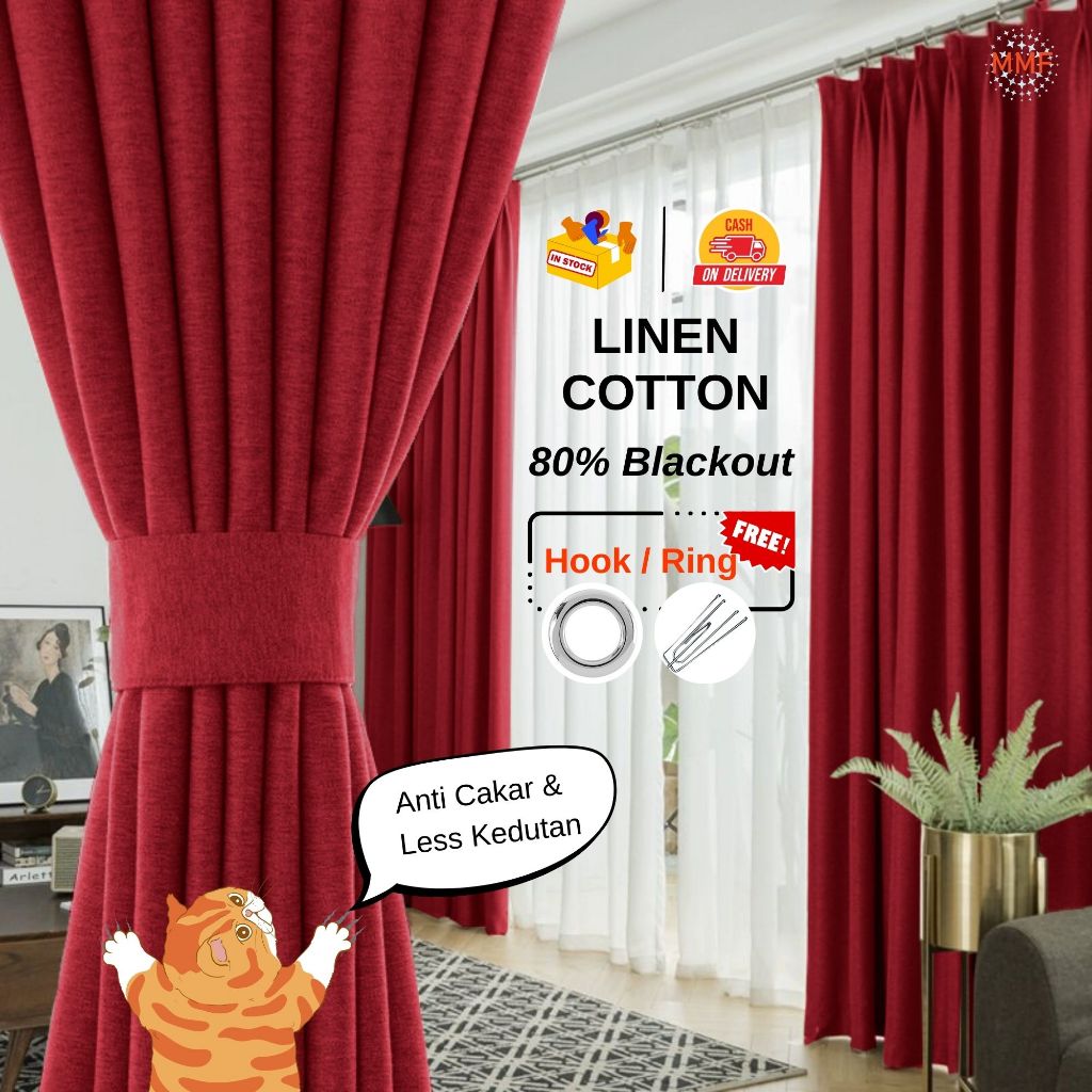 25/8 LTD| Langsir Curtain 80% Blackout Langsir Pintu Sliding Curtain ...