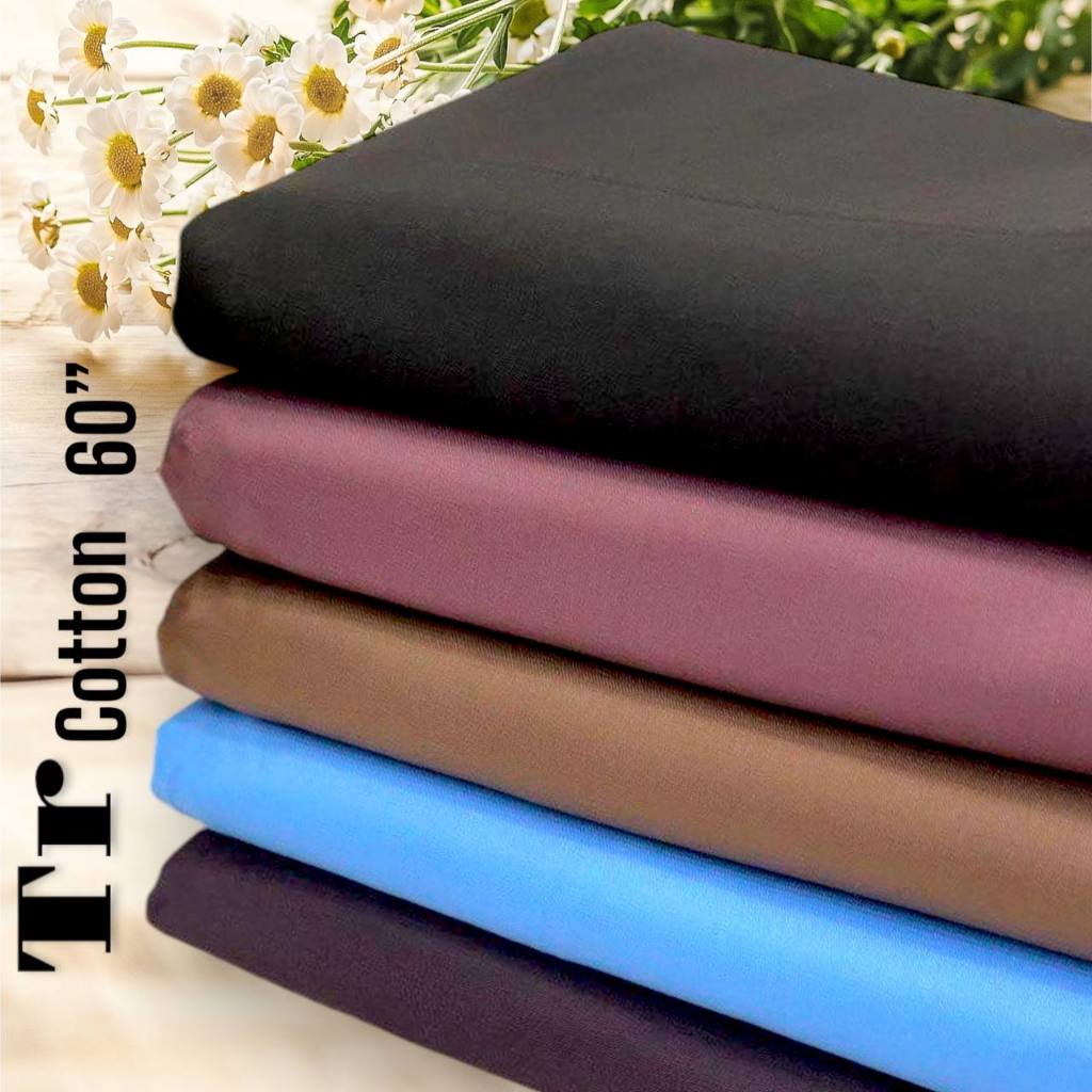Kain Cotton TR Plain Bidang 60"/ Tetron Rayon Cotton Harga Murah Fabric ...