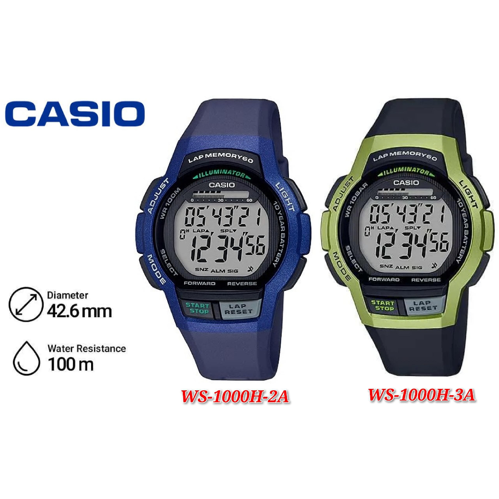 Casio WS-1000H Fashion Digital Resin Band Men Sports Watch . | Shopee ...