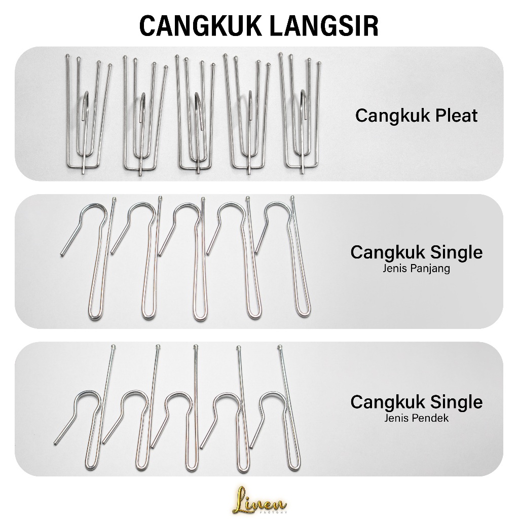 HOOK curtain, pleat hook, single hook, hook besi berkualiti, high ...