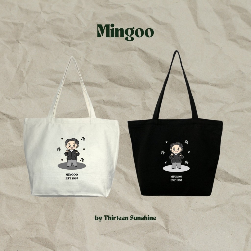 SEVENTEEN Mingyu Mingoo Inspired Canvas Tote Bag with Zip | Shopee Malaysia