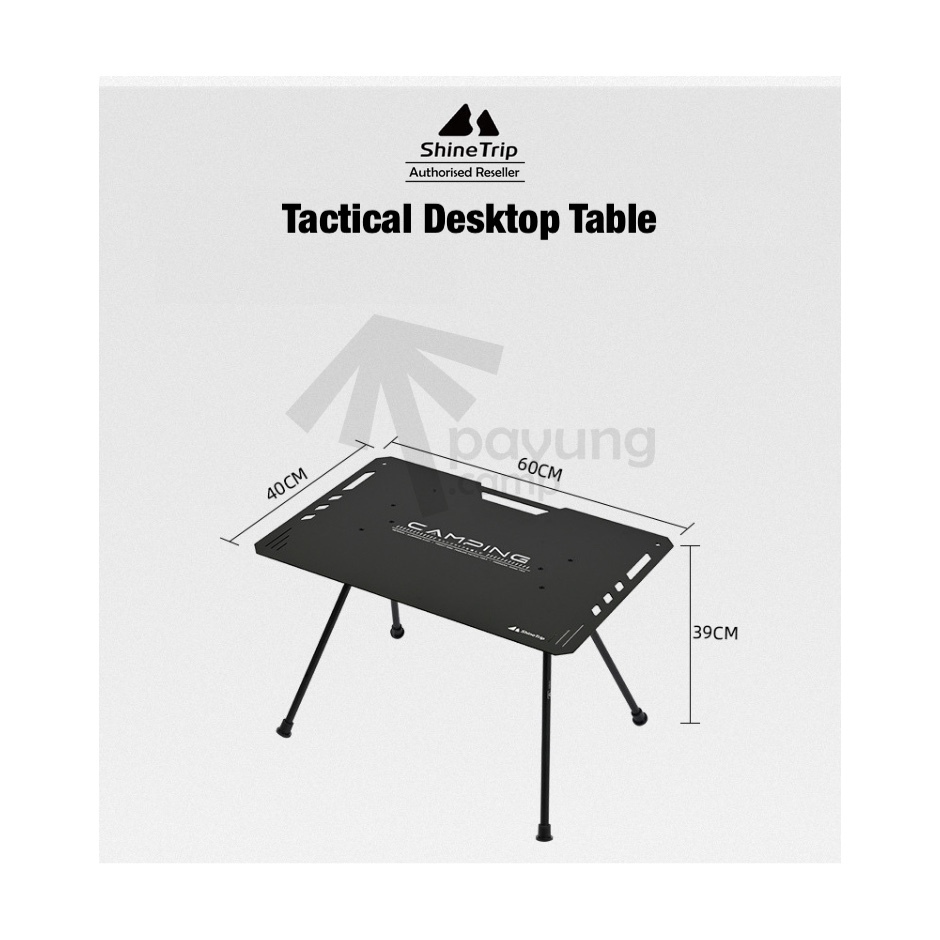 SHINETRIP Tactical Desktop Table with Aluminium Metal Plate and Matter ...