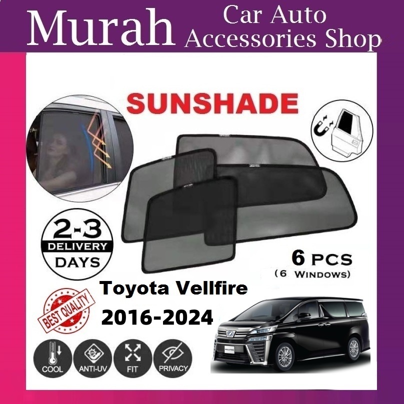 Toyota Vellfire 2016-2023 Magnetic Fit Sunshade 【6pcs】 | Shopee Malaysia
