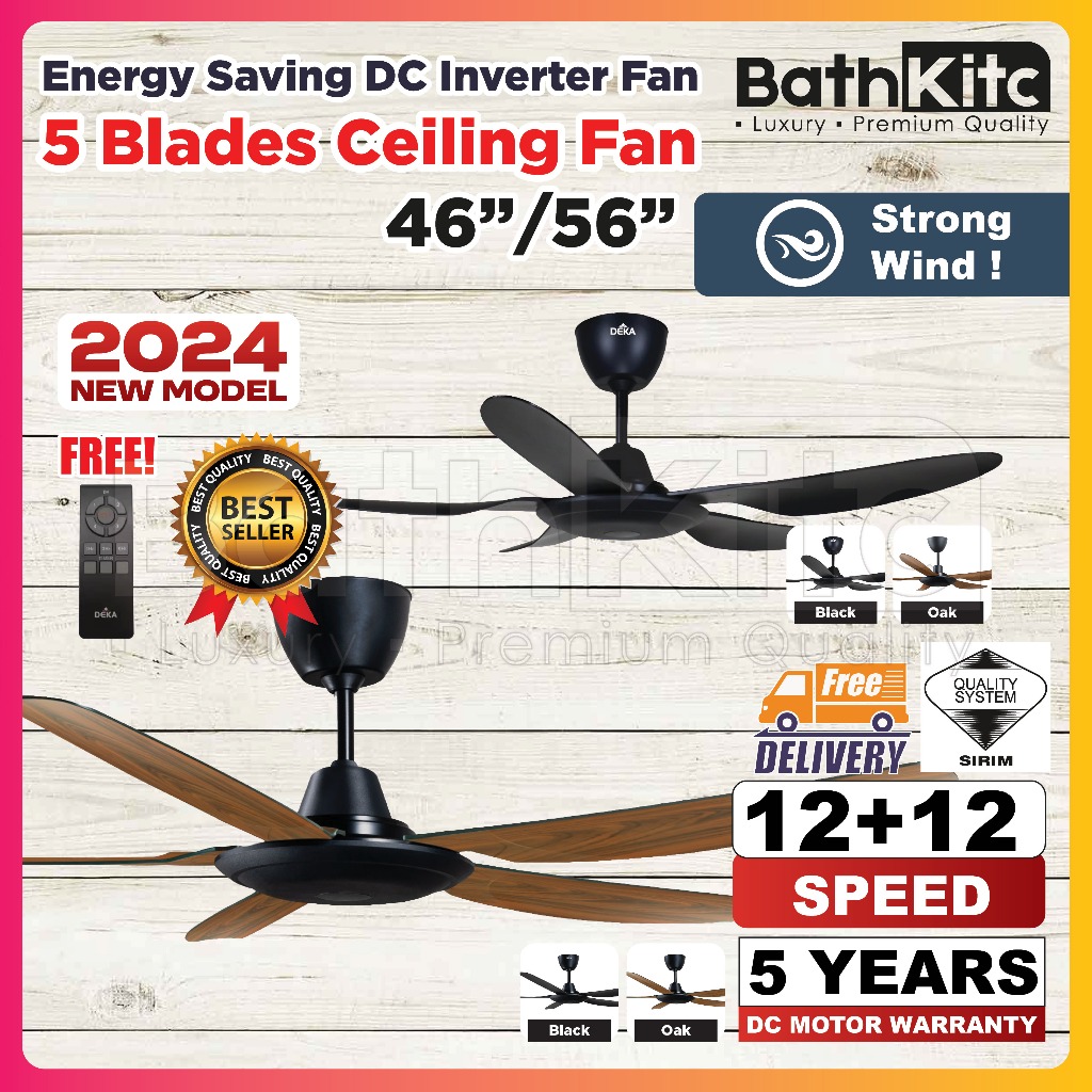 DEKA Ceiling Fan with Remote Control Z SERIES 46 56 HELI CROX GEO PRIME ...