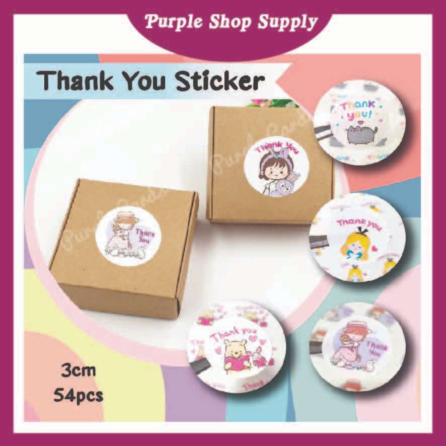 Thank You Stickers Round Shape / Birthday Sticker Sticker Hari jadi ...