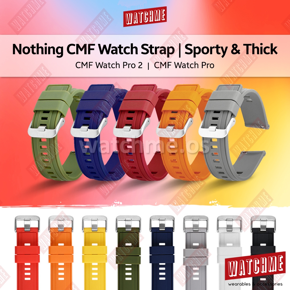 Nothing CMF Watch Pro 2 / Watch Pro Strap, Sporty Style 22mm, Thick ...