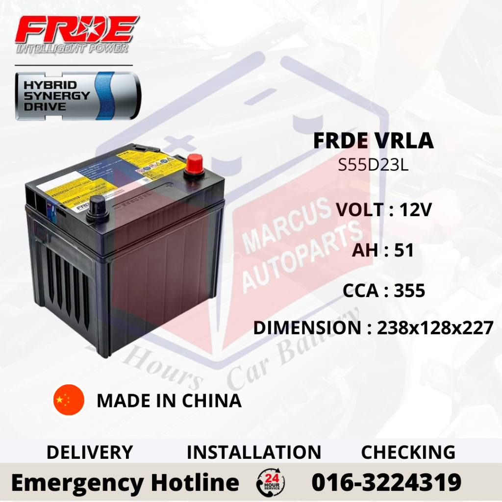 FRDE S55D23L VRLA AUXILIARY AGM CAR BATTERY | Shopee Malaysia
