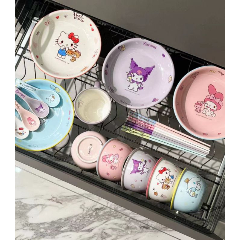Genuine authorized Sanrio tableware bowl and dish set home 2024 new ...