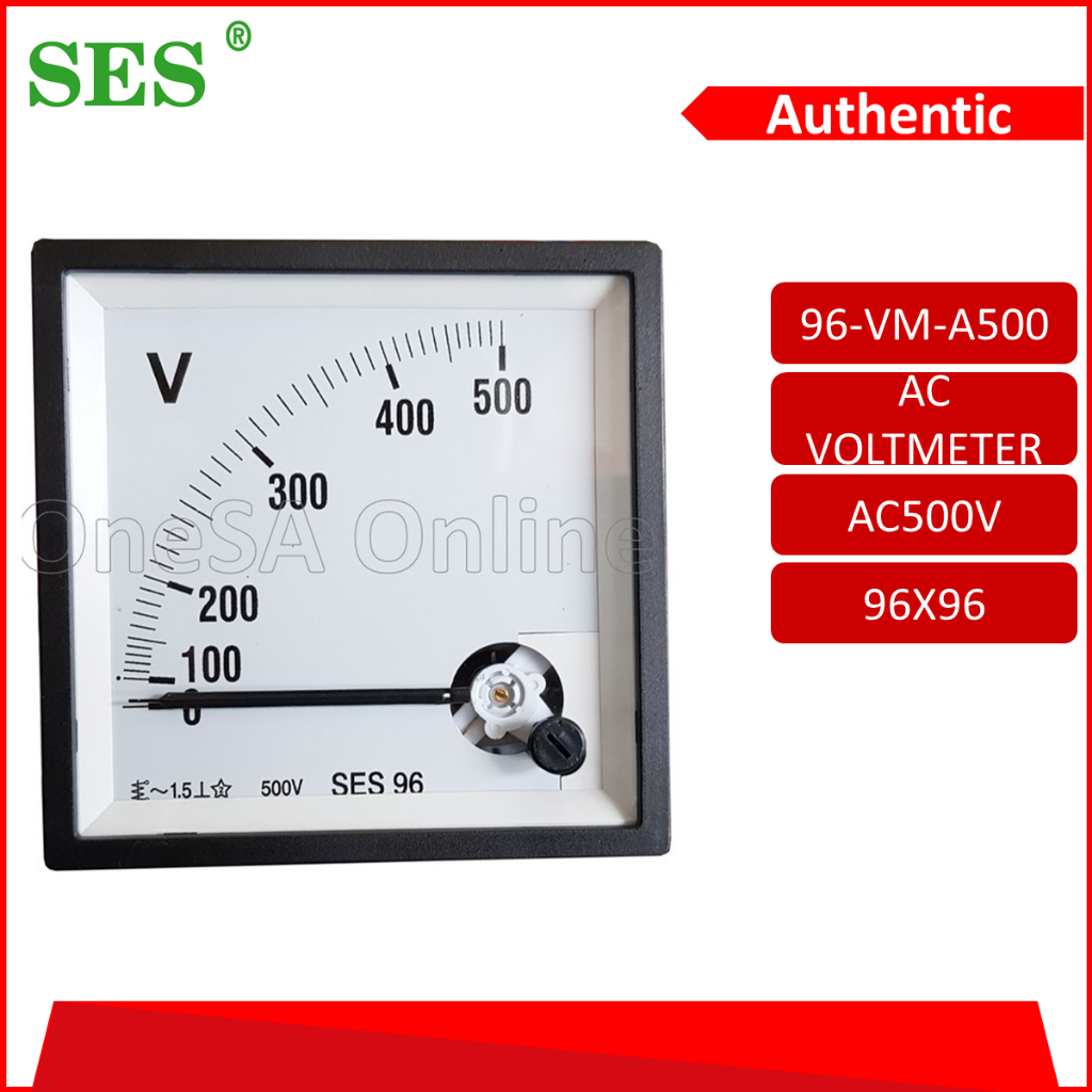 SES AC ANALOG VOLTMETER PANEL,500V 96MM X 96MM(SES96-VM-500V) | Shopee ...