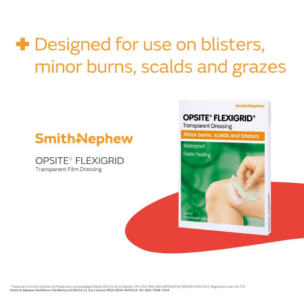 Smith+Nephew Opsite Flexigrid Transparent Dressings (15cm x 20cm x 10's ...