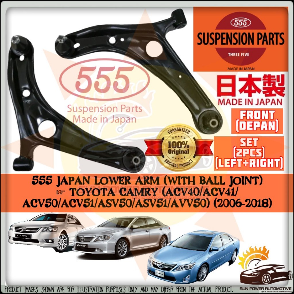 Toyota Camry ACV40 ACV41 ACV50 ASV50 ASV51 AVV50 555 SANKEI JAPAN LOWER ARM SET FRONT LEFT RIGHT ...